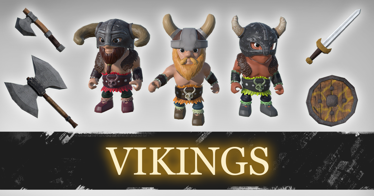 Low Poly Vikings | 3D 角色 | Unity Asset Store