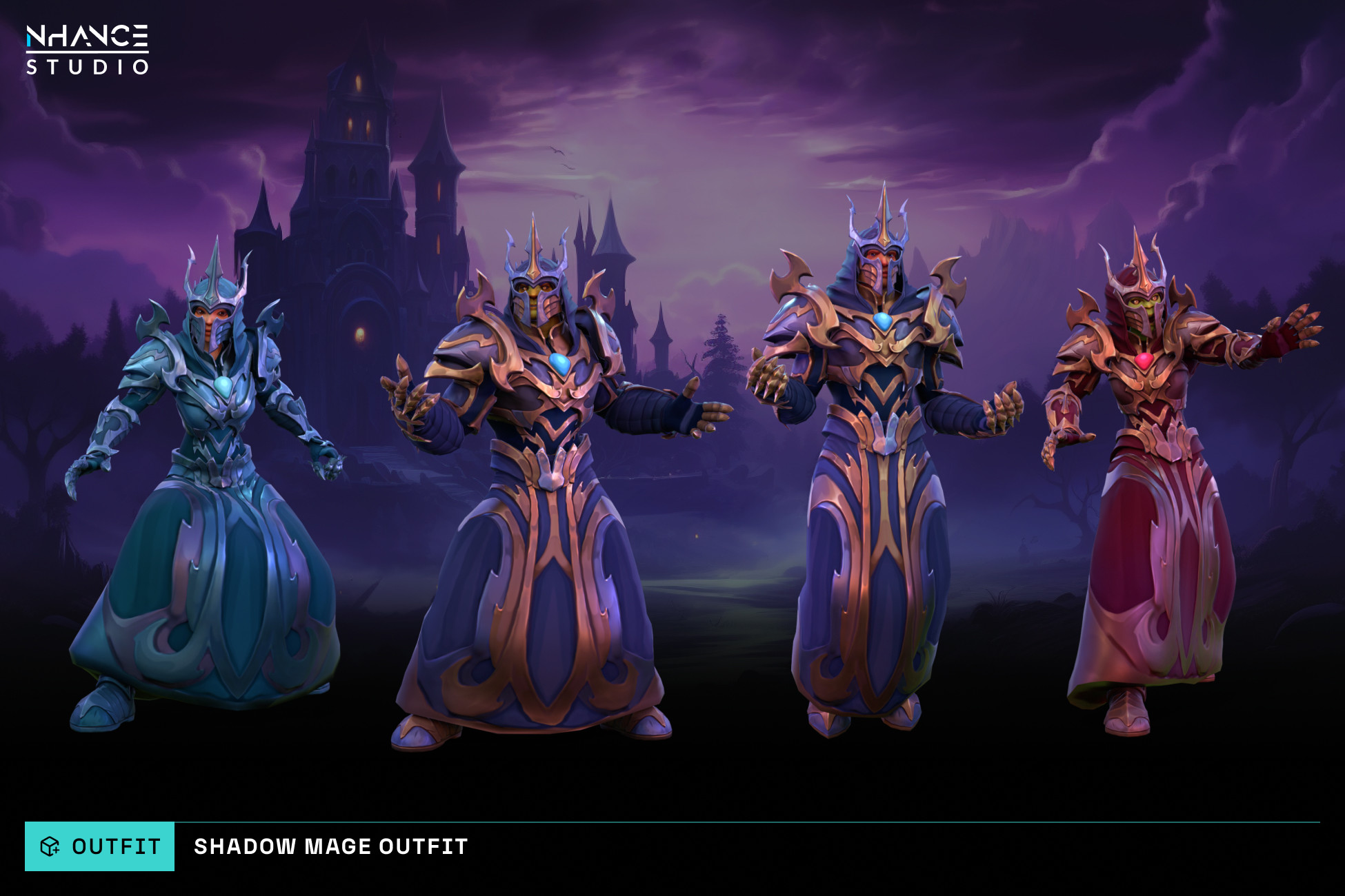 Stylized Fantasy Shadow Mage Outfit | 3D Characters | Unity Asset Store