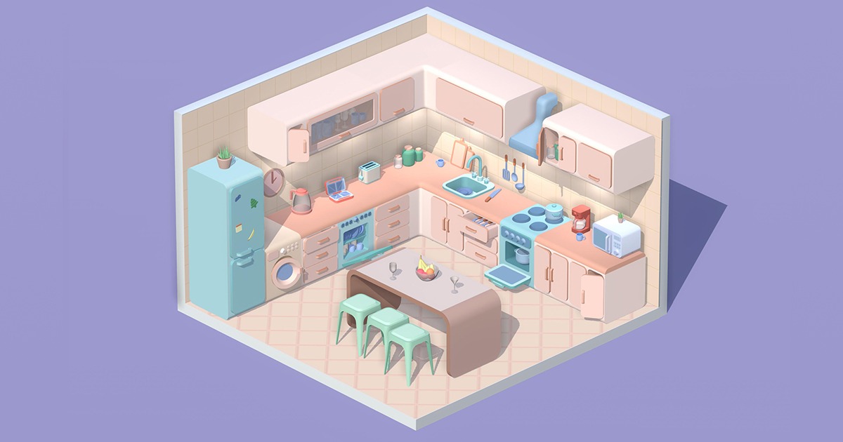 Hyper Casual Kitchen | 3D Environments | Unity Asset Store