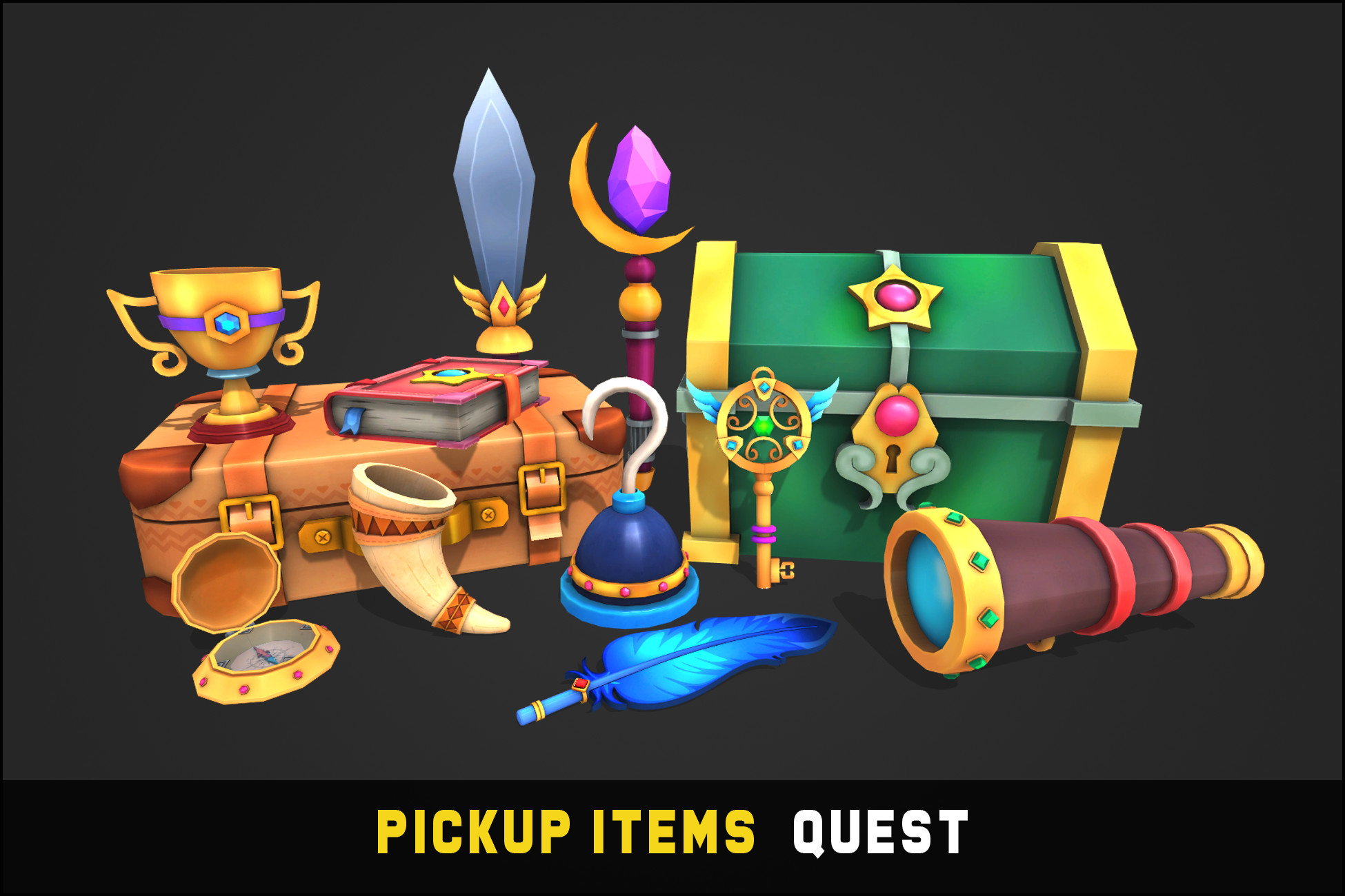 Pickup Items Quest 3d Props Unity Asset Store