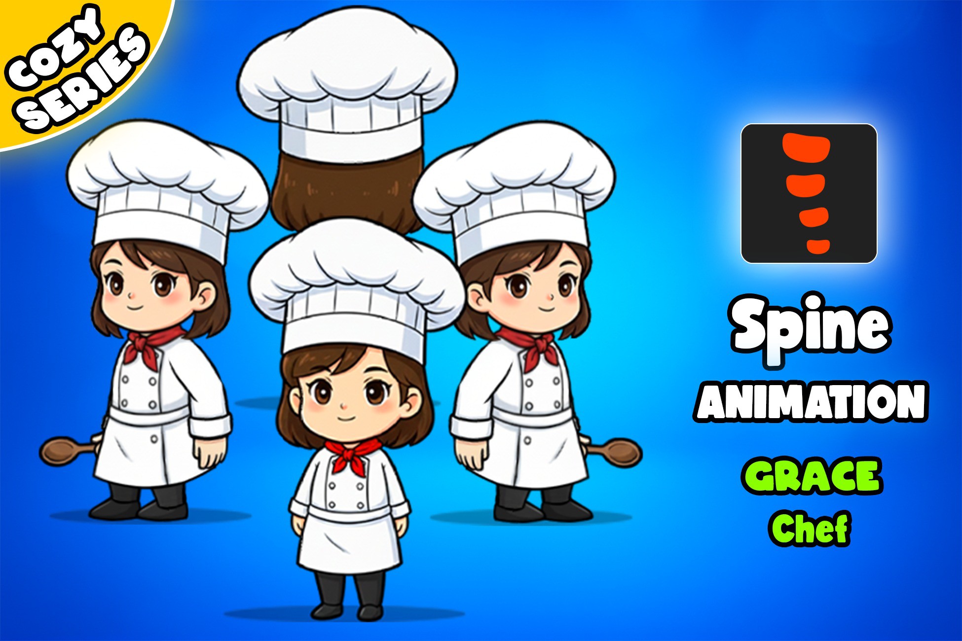 Garce Chef 2D Animated Spine Character (Cozy Series) | 2D Characters ...