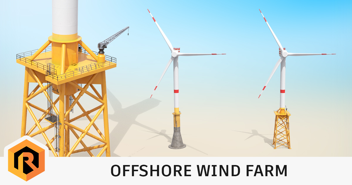 Offshore Wind Farm | 3D Exterior | Unity Asset Store