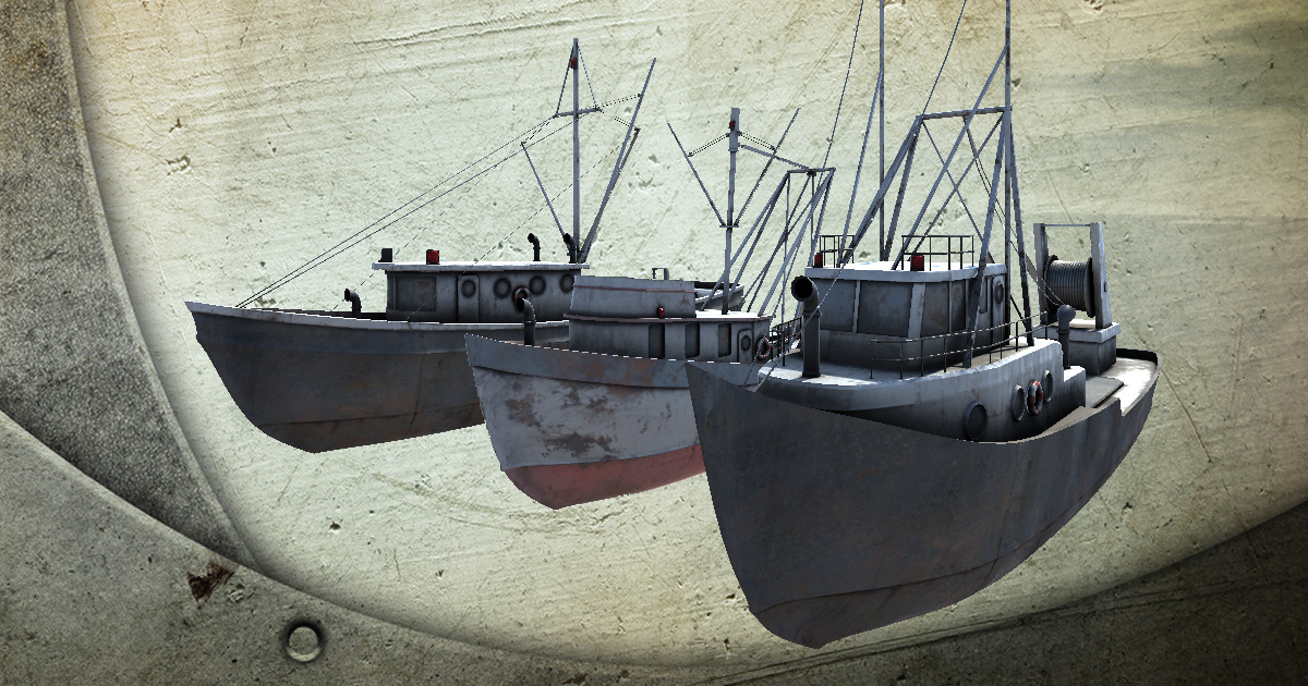 Fishingboats and bollards | 3D Sea | Unity Asset Store