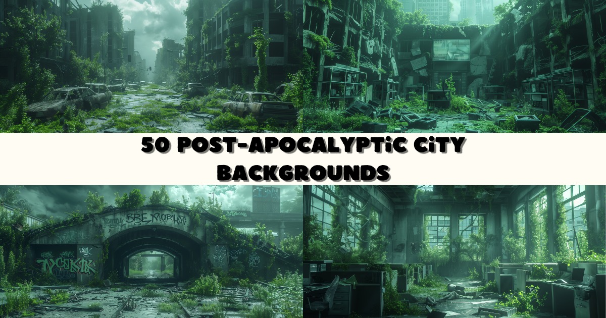Post-Apocalyptic City Backgrounds: 50 Unique 2D Abandoned Urban Scenes ...