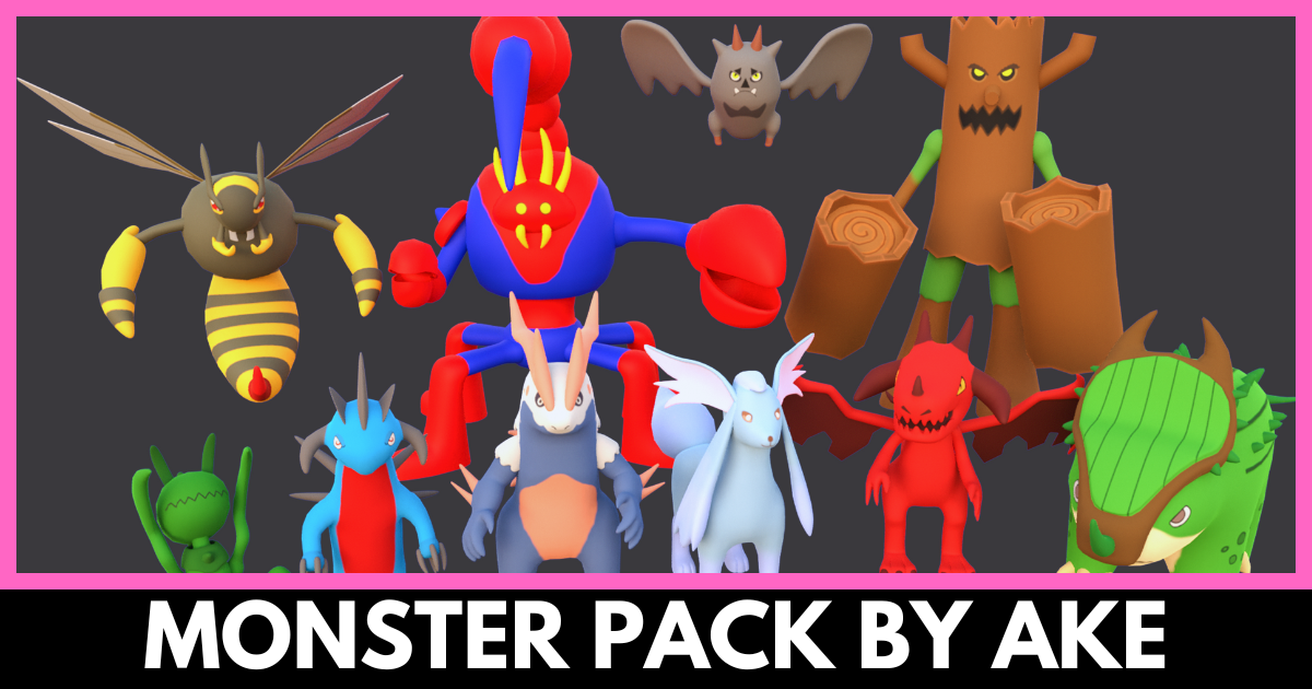Monsters Pack-Stylized Asset Pack by Ake | 3D Creatures | Unity Asset Store