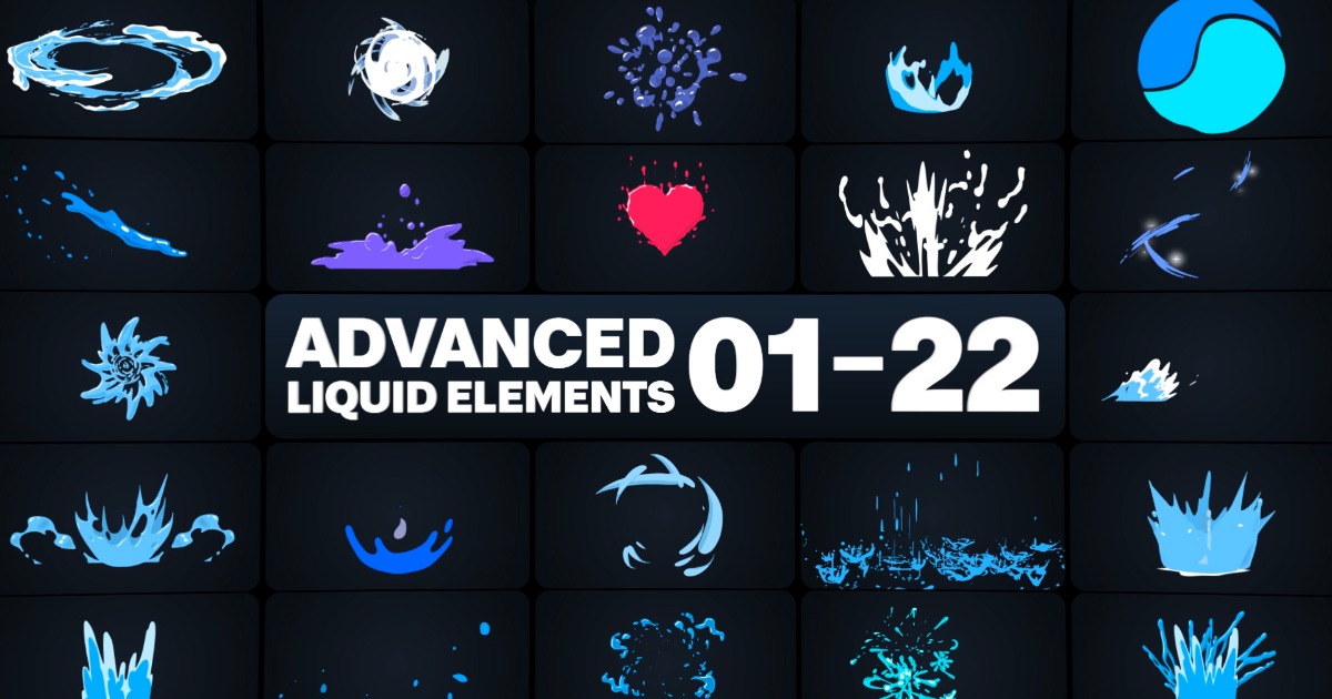Advanced Liquid Elements 01-22 | 2D Textures & Materials | Unity Asset ...