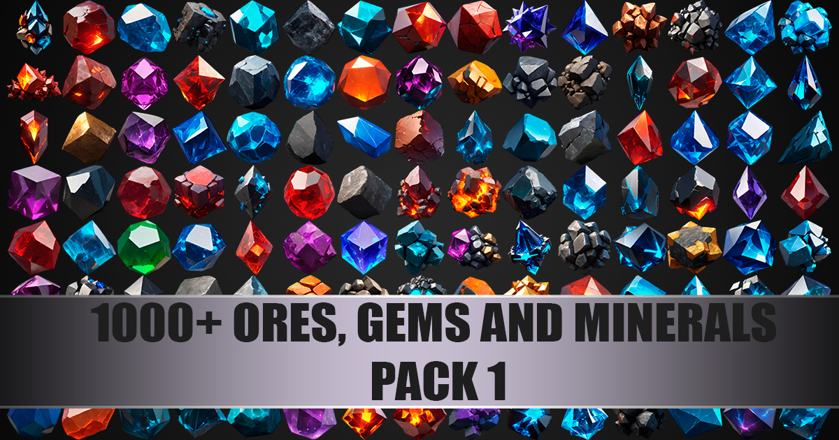 Ores, Gems and Minerals 1000+ Sprites Pack 1 | 2D Icons | Unity Asset Store