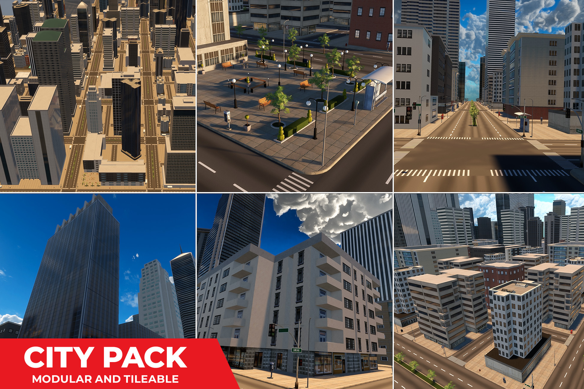 City Pack - Modular and Tileable | 3D Environments | Unity Asset Store
