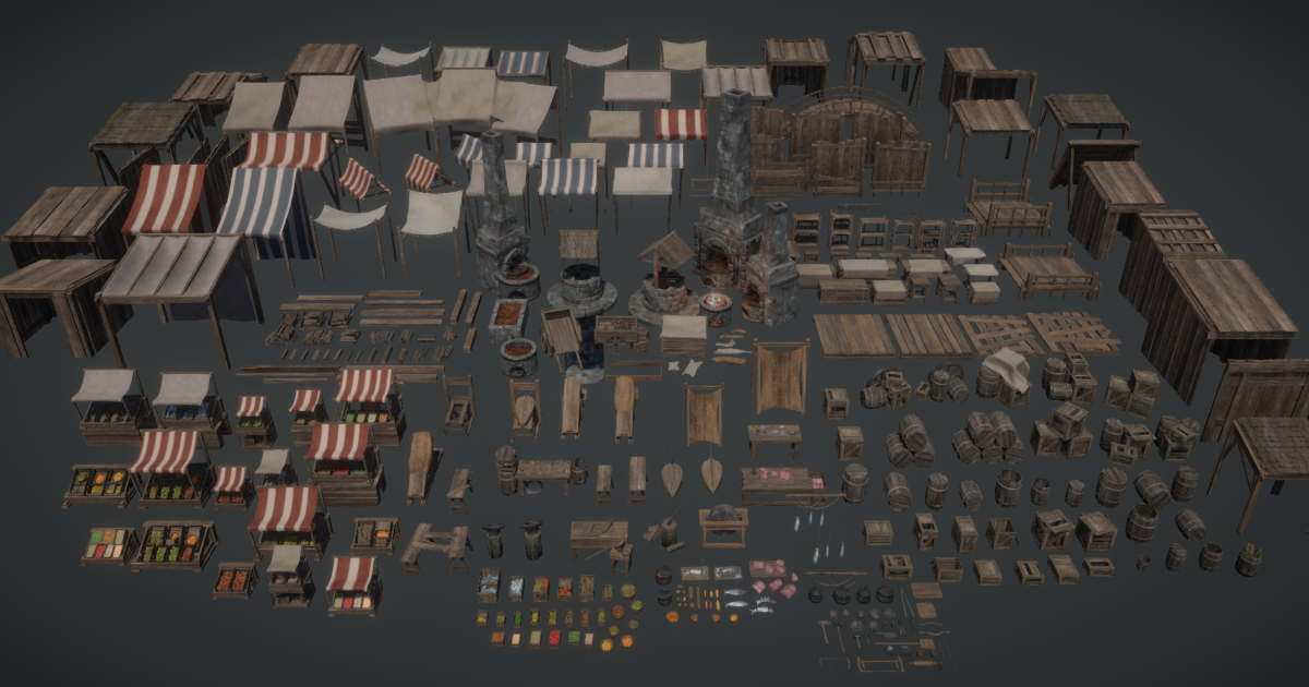 Medieval Mega Marketplace | 3D Fantasy | Unity Asset Store