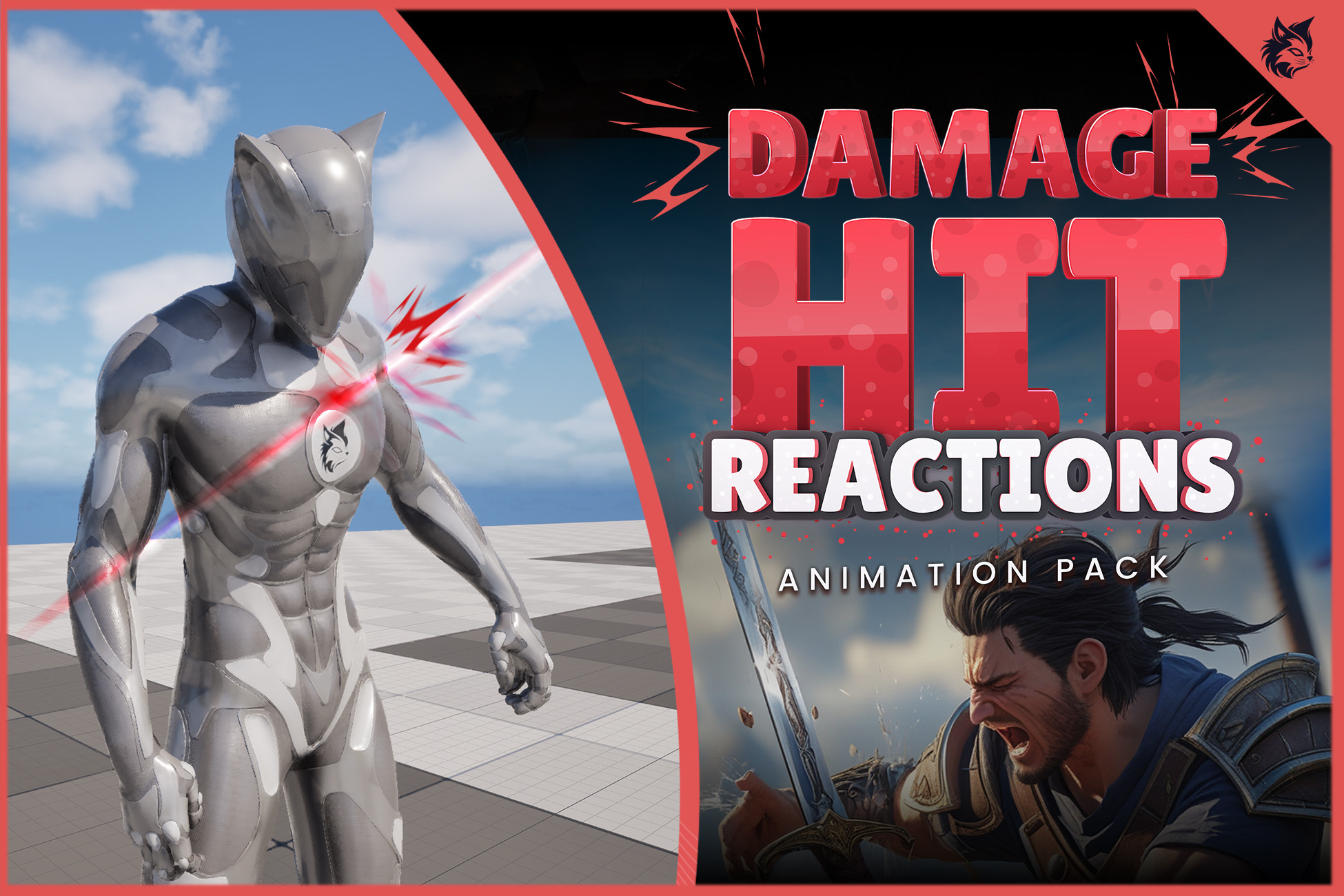 Damage Hit Reactions Animation Pack by The Mighty Cat Games