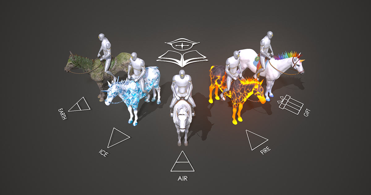 Elemental Horses Pack | 3D Creatures | Unity Asset Store
