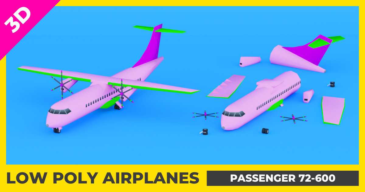 Low Poly Airplanes - Passenger 72-600 | 3D Air | Unity Asset Store