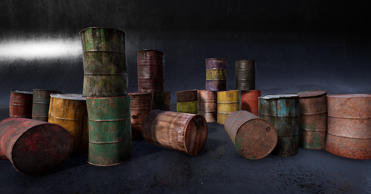 Metal Barrel Package | 3D Props | Unity Asset Store