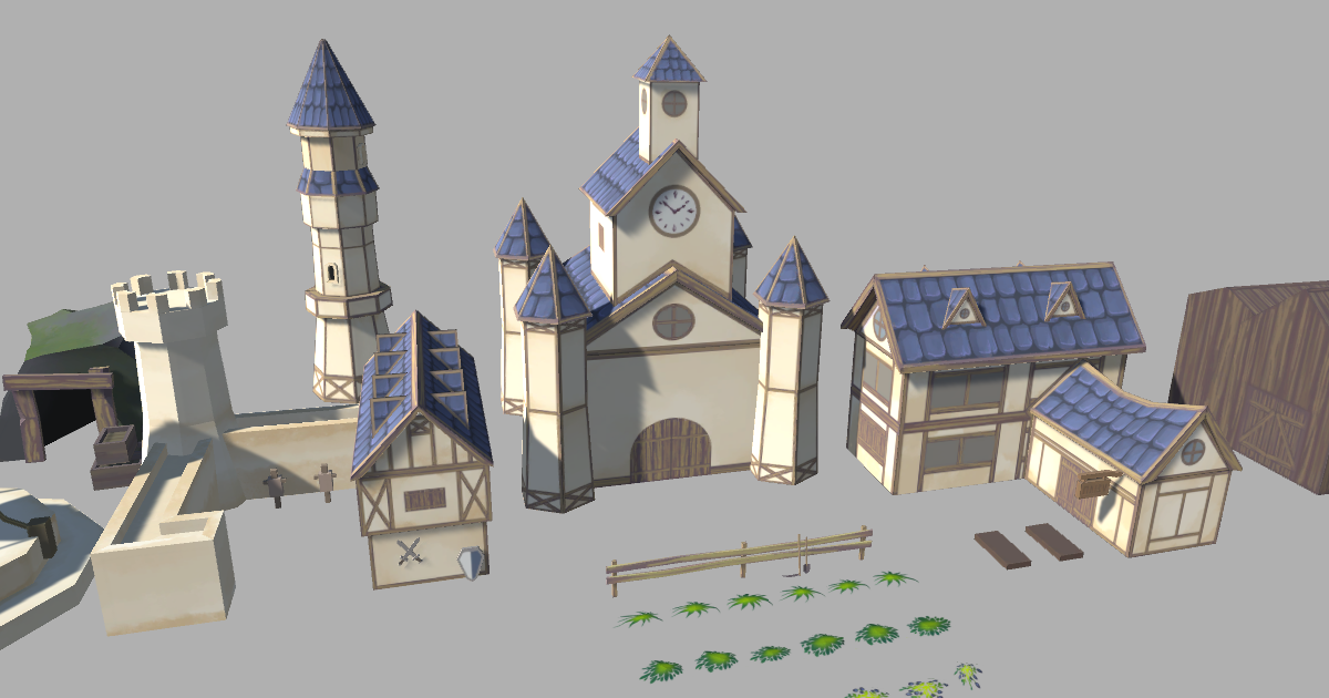 Low Poly RTS Buildings | 3D Fantasy | Unity Asset Store