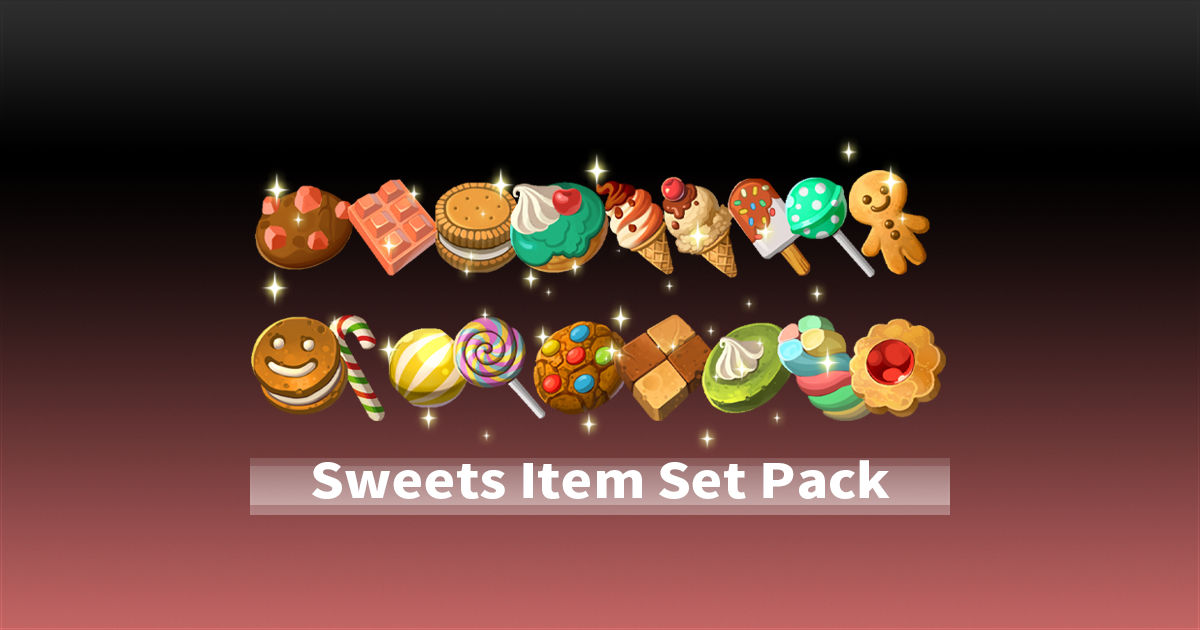 Sweets Item Set Pack | 2D Icons | Unity Asset Store