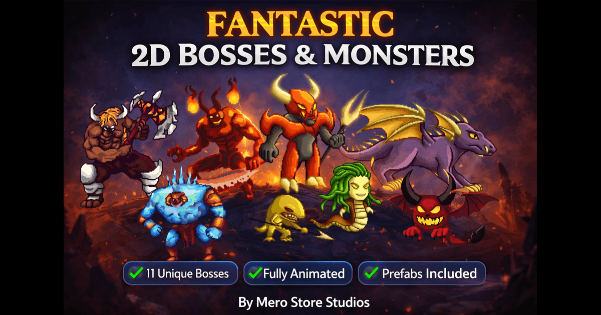 Fantastic 2D Bosses and Monsters | 2D Characters | Unity Asset Store
