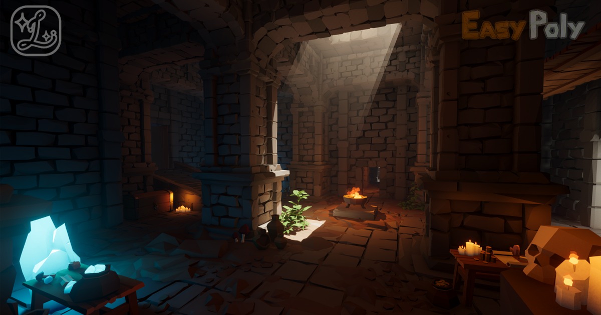 EasyPoly: Fantasy Dungeon - Modular Kit + Many Examples | 3D Dungeons | Unity Asset Store