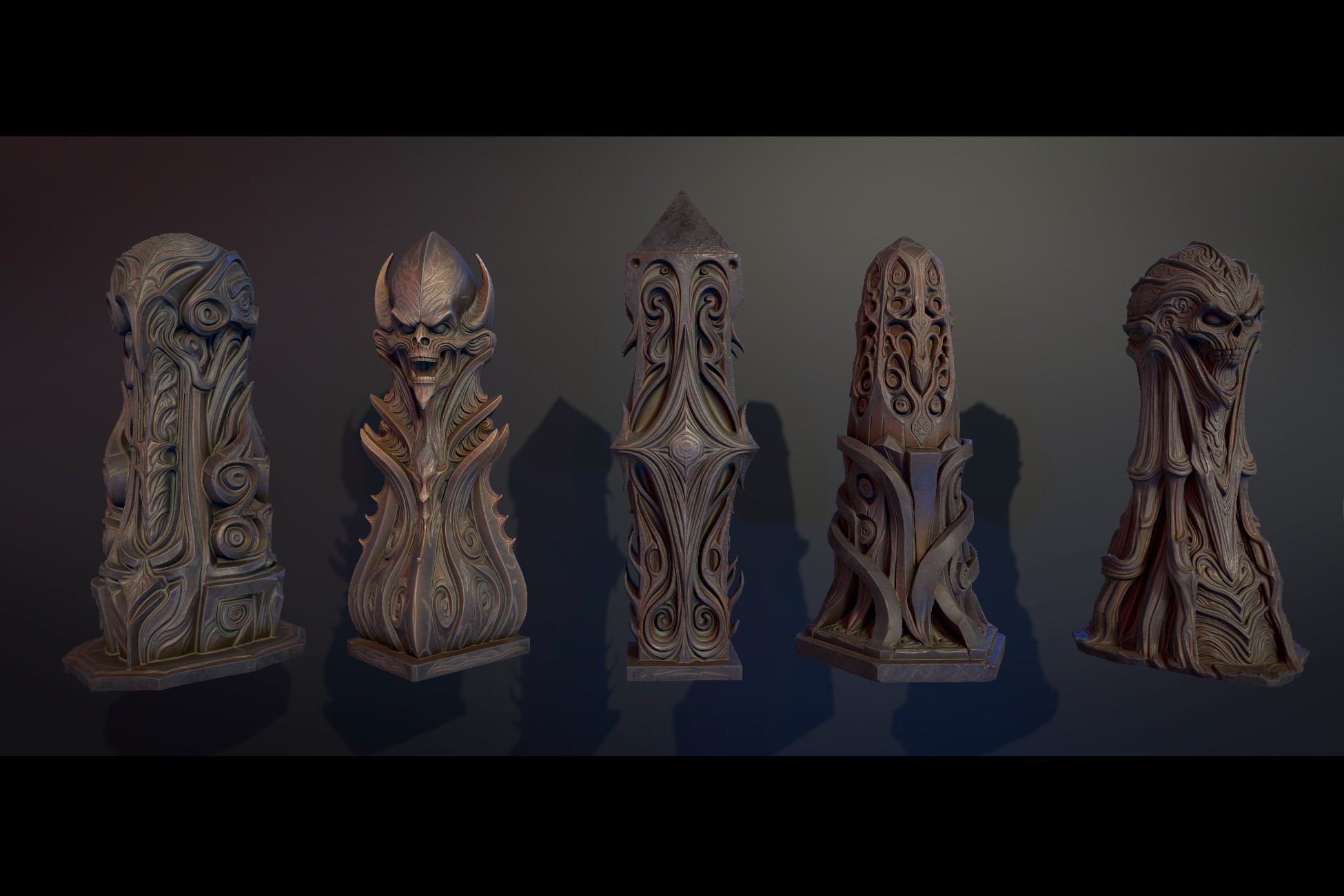 5 Dark Fantasy Obelisks | 3D Props | Unity Asset Store