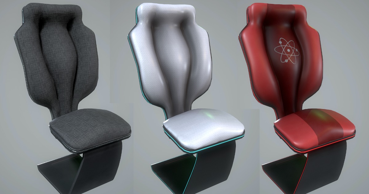 Futuristic High-Tech Chair Set – Sci-Fi Collection | 3D Furniture ...
