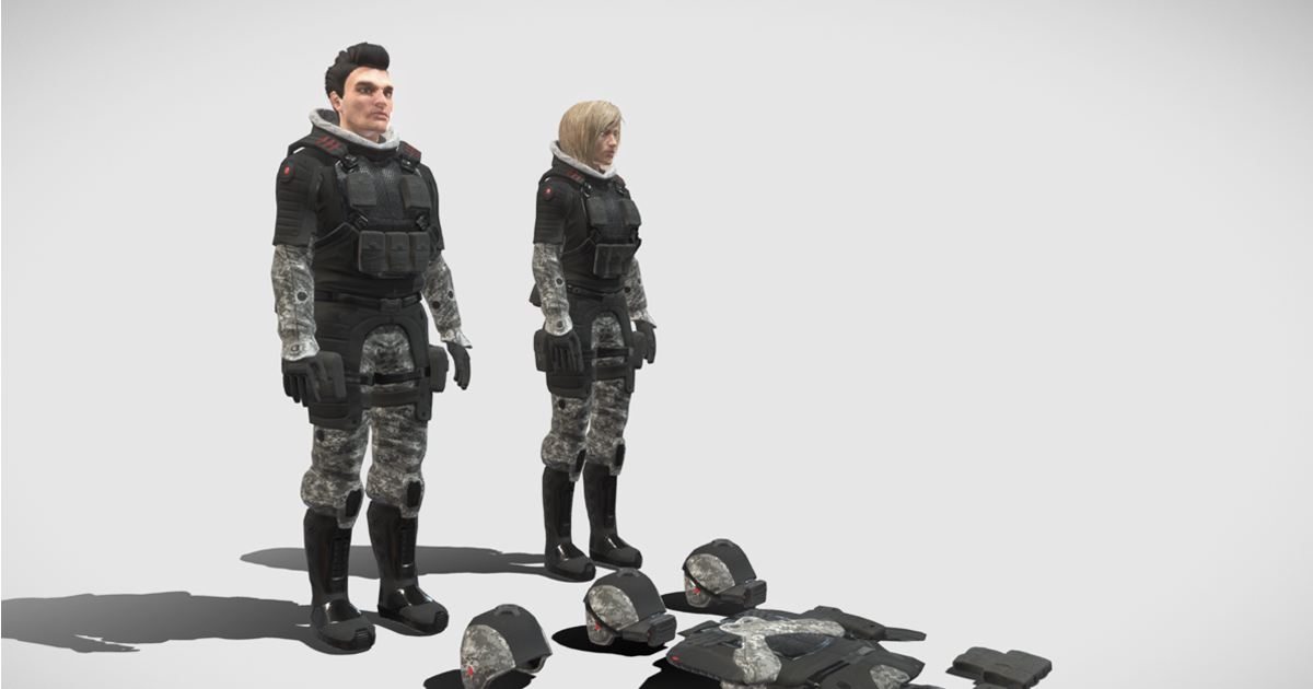 Sci-fi suit UC-1 modular pack | Props | Unity Asset Store