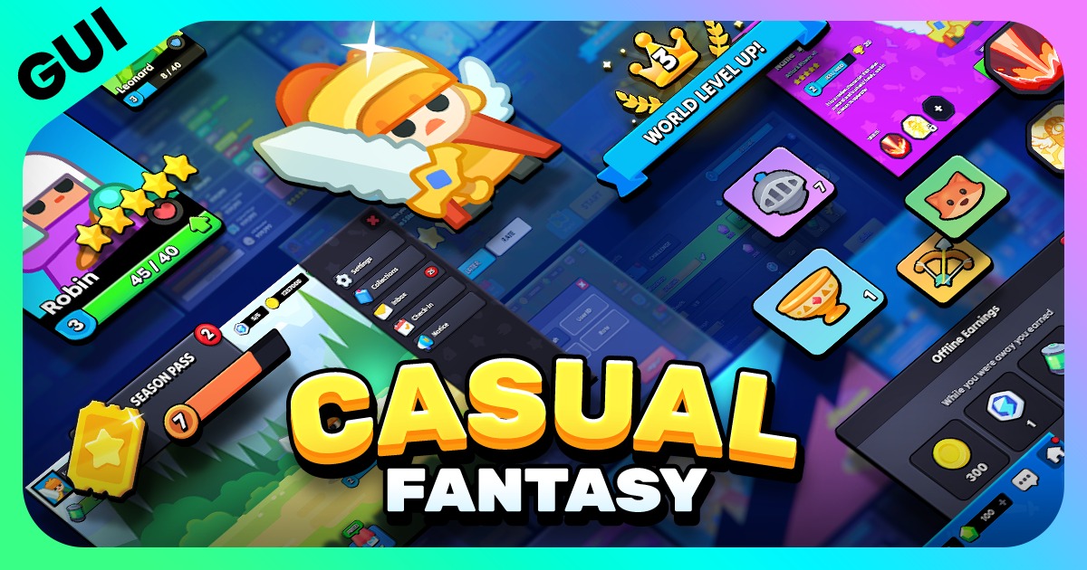 GUI - Casual Fantasy | 2D GUI | Unity Asset Store