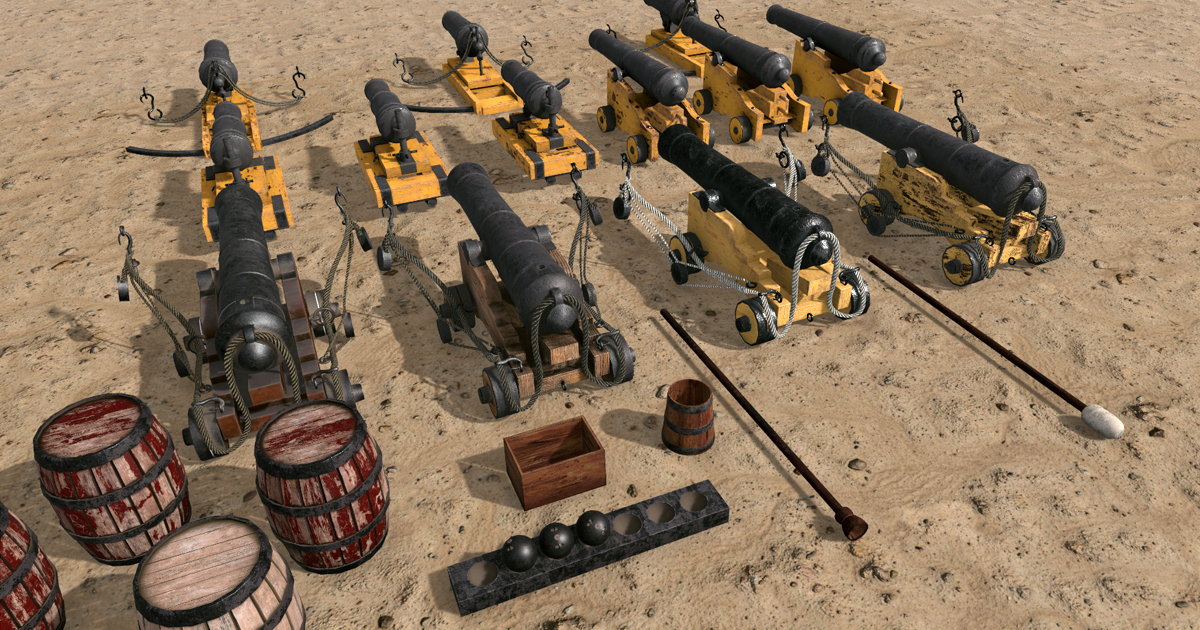 Cannon : Cannons, Cannon Balls & Gunpowder Barrels | 3D Weapons | Unity ...