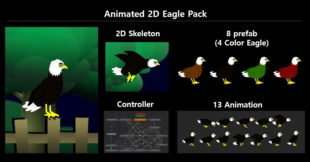 Animated 2D Eagle Pack | 2D 캐릭터 | Unity Asset Store