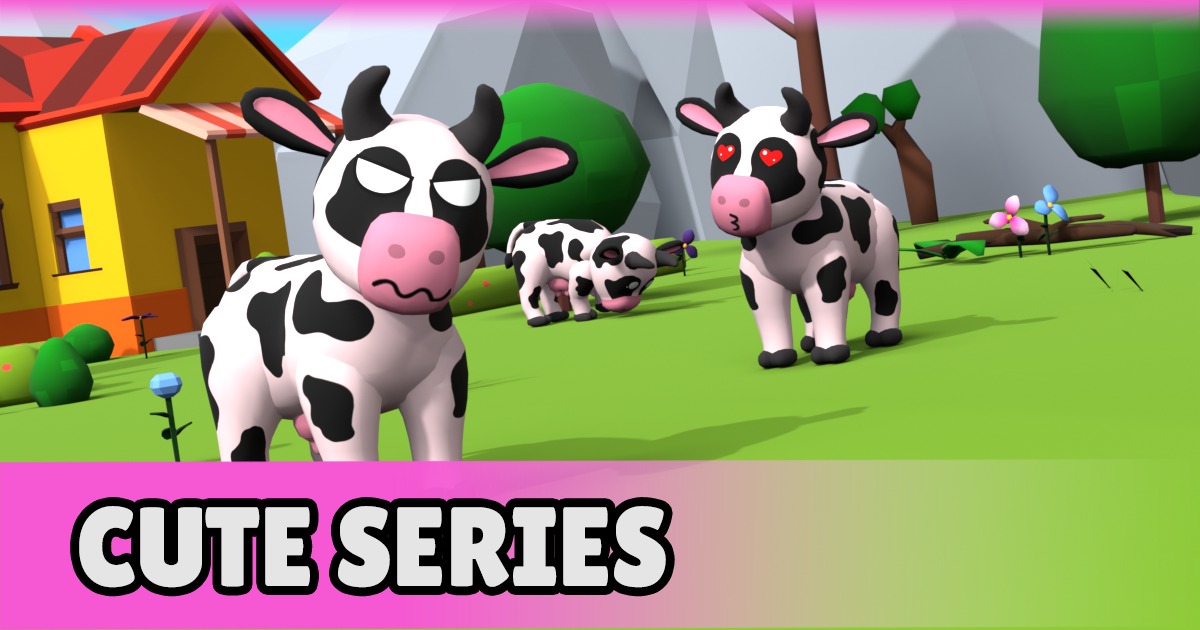 Cute low poly Cow | 3D Animals | Unity Asset Store