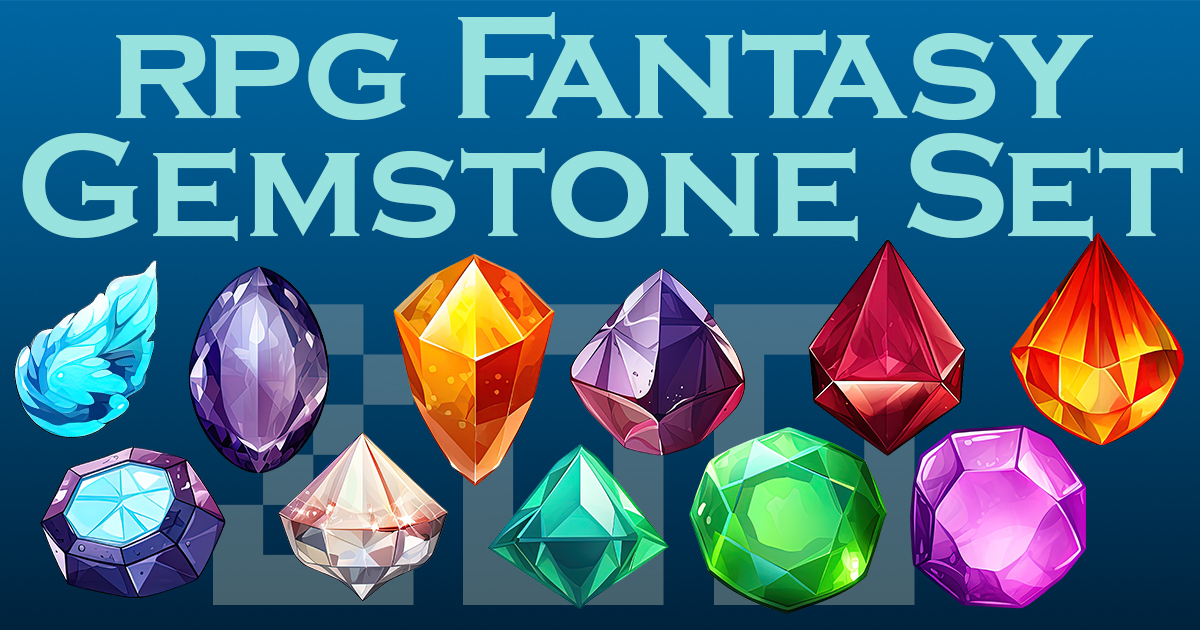 2D RPG Fantasy Gemstones Set (200 Gemstones) | 2D Icons | Unity Asset Store