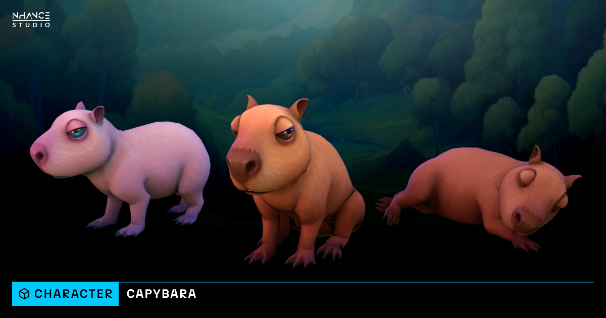 Stylized Capybara | 3D Animals | Unity Asset Store