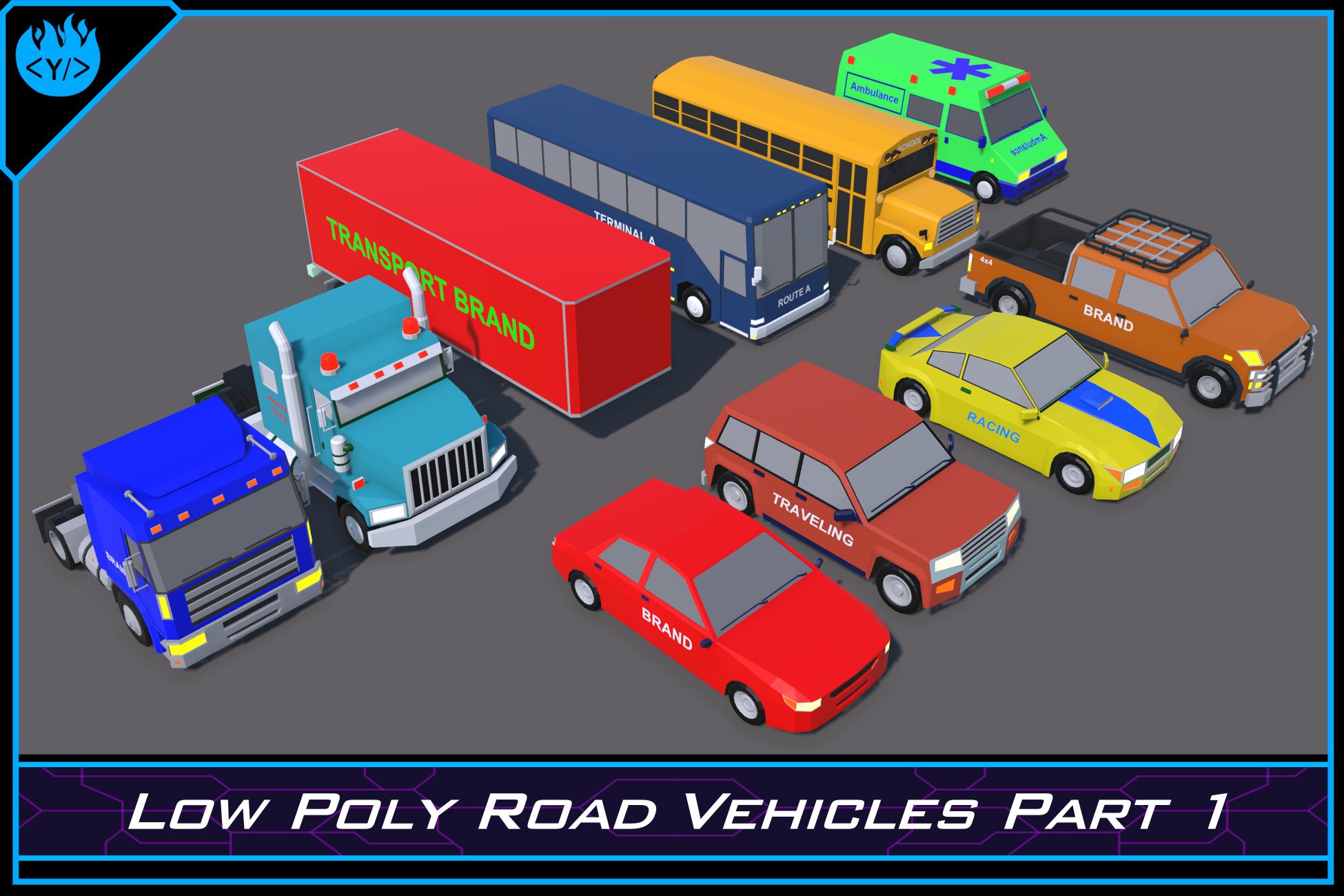 Low Poly Road Vehicles Part 1 Package | 3D Land | Unity Asset Store