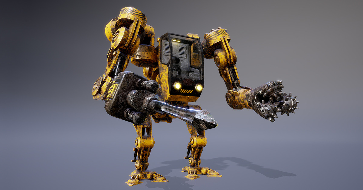 SCI FI: LIGHT MINING MECH | 3D Robots | Unity Asset Store