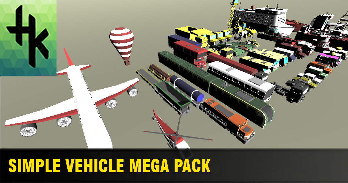 Simple Vehicle Mega Pack | 3D Environments | Unity Asset Store