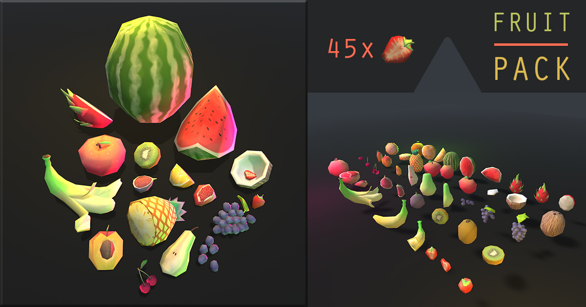 Low Poly Fruit Pack | 3D Food | Unity Asset Store