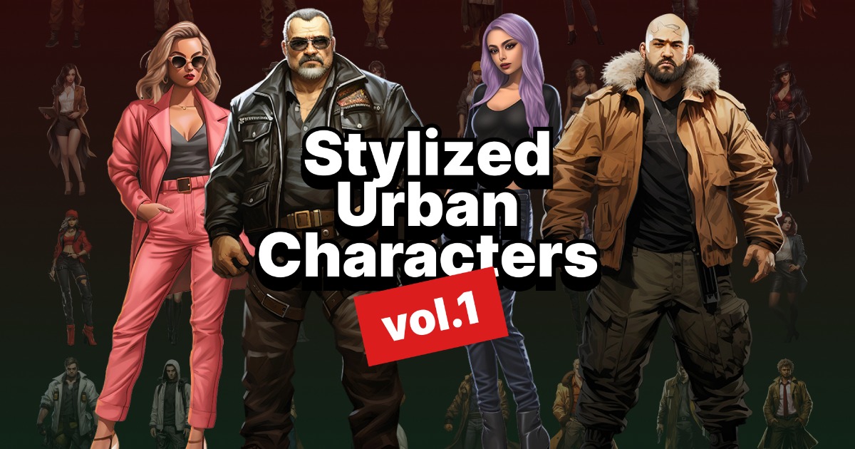 Unique stylized urban civilian characters portraits hand paint full ...
