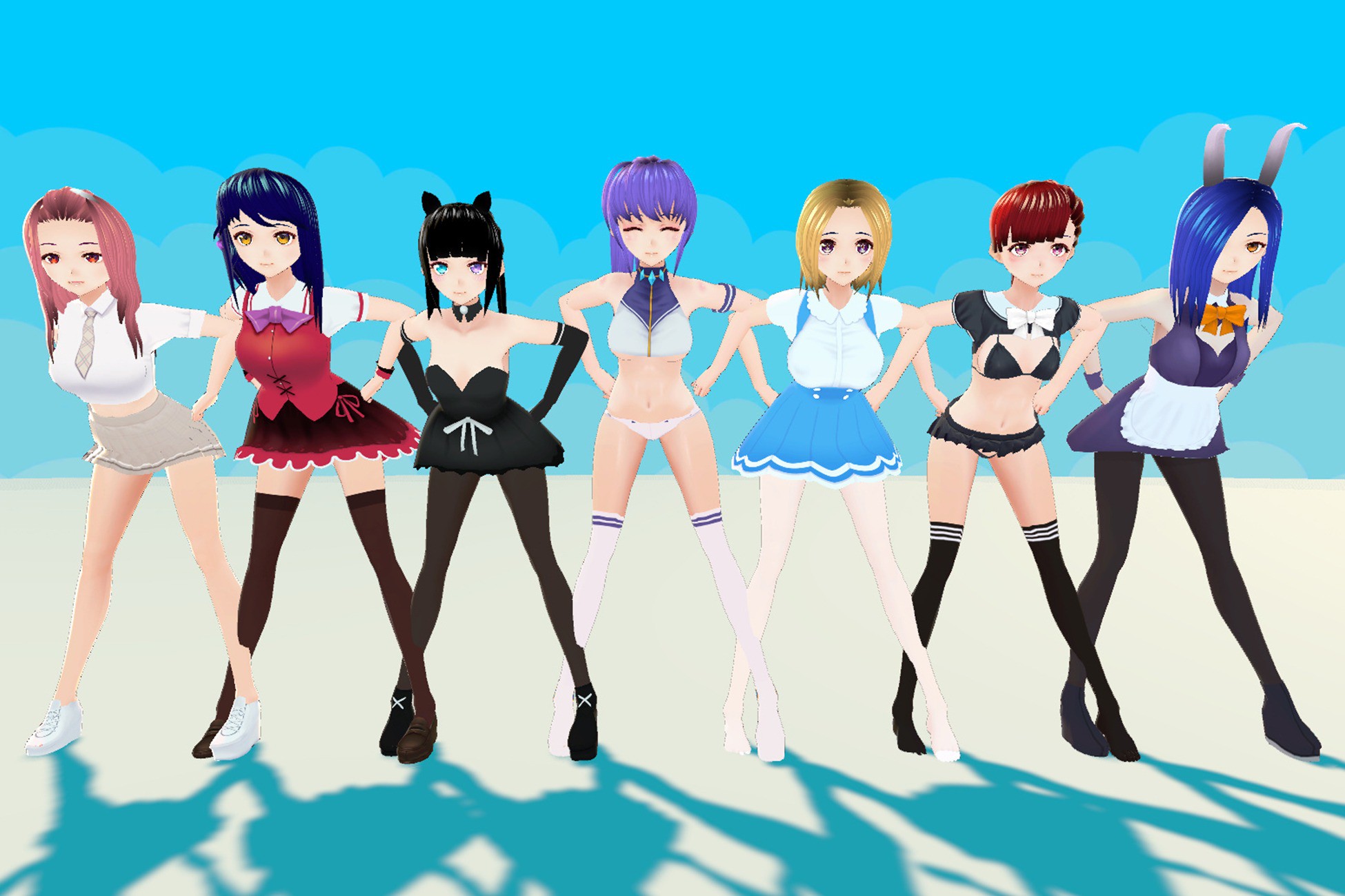 Japanese Anime Girls Pack Vol01 3d Humanoids Unity Asset Store