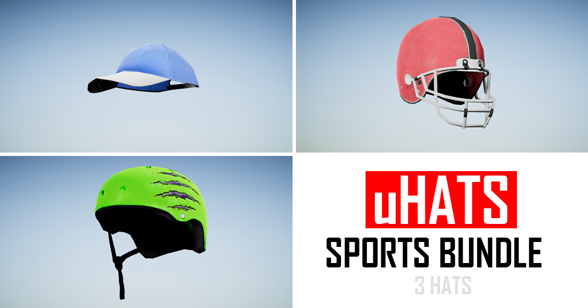 uHATS: Sports Bundle (3 Hats) | 3D 의류 | Unity Asset Store