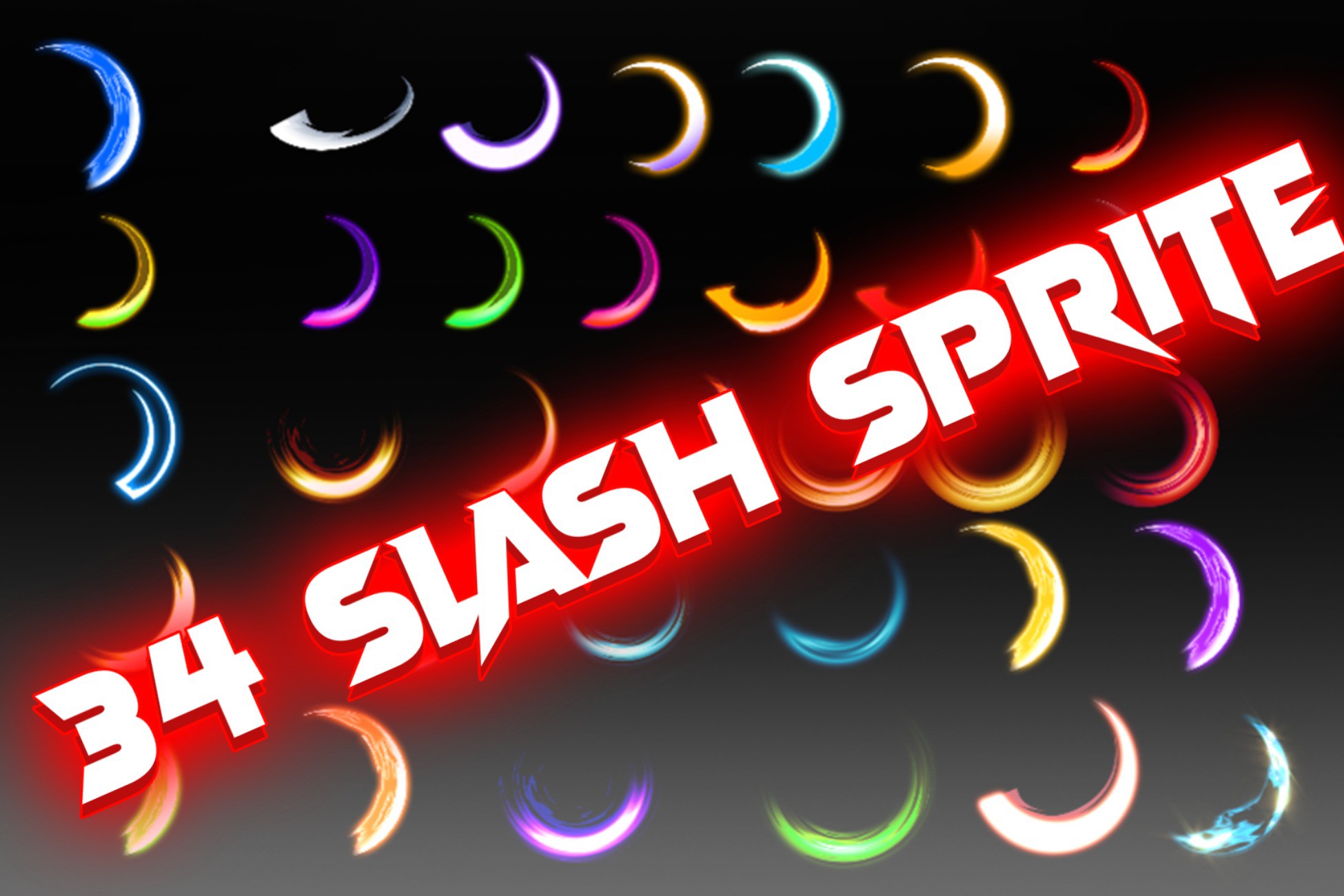 34 Slash Effect Spritesheet 2D | 2D Textures & Materials | Unity Asset ...