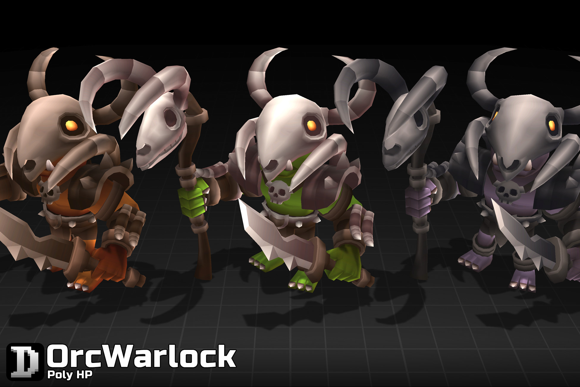 Poly HP - OrcWarlock | 3D 생물 | Unity Asset Store