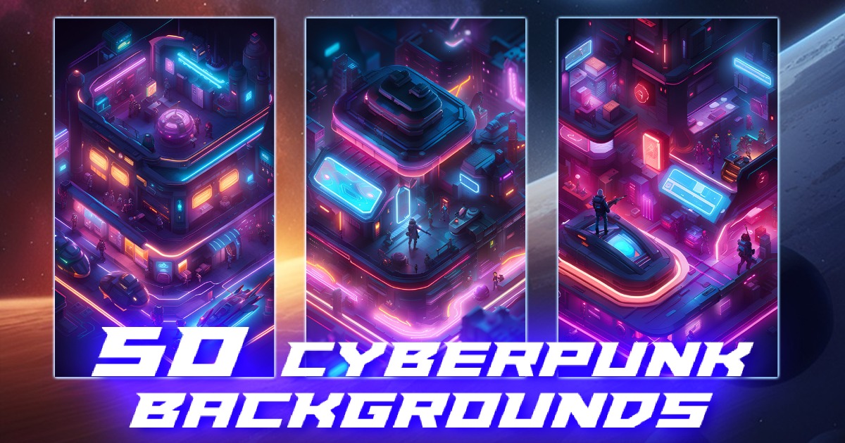 50 Top Down Cyberpunk Backgrounds | 2D 材质与材料 | Unity Asset Store