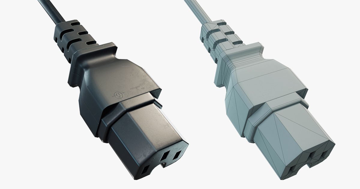 IEC C15 Female Plug | 3D Electronics | Unity Asset Store
