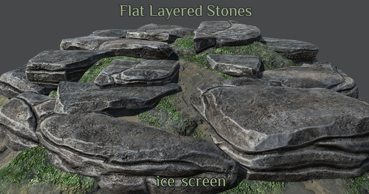 Flat layered stones | 3D 주변환경 | Unity Asset Store