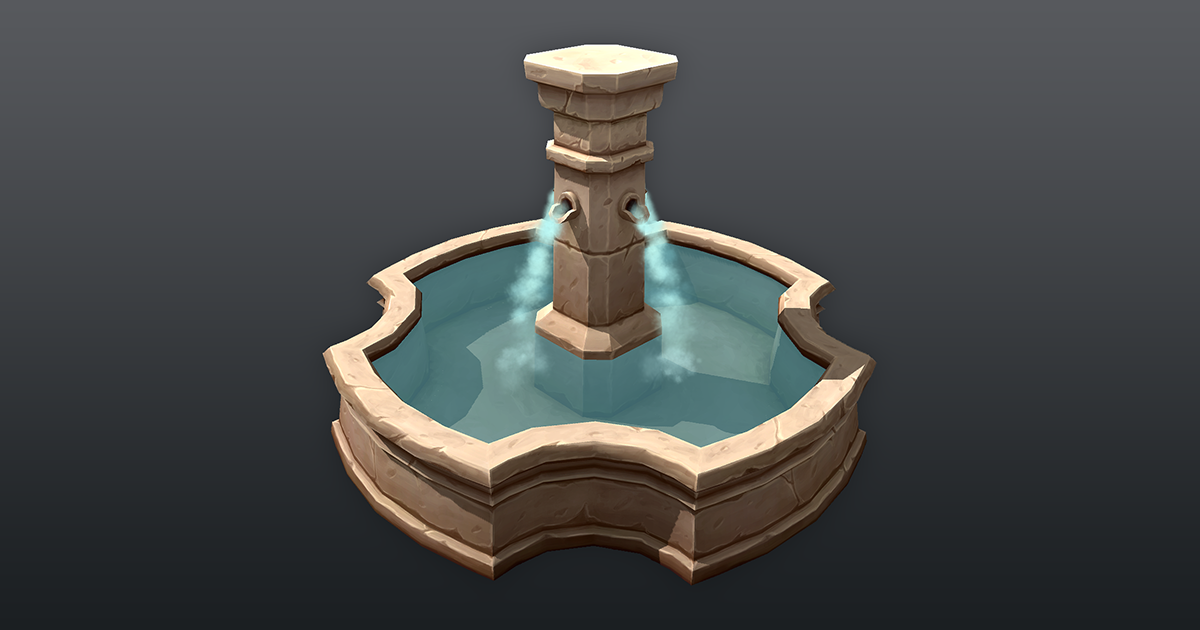 Hand-Painted Fountain | 3D Fantasy | Unity Asset Store
