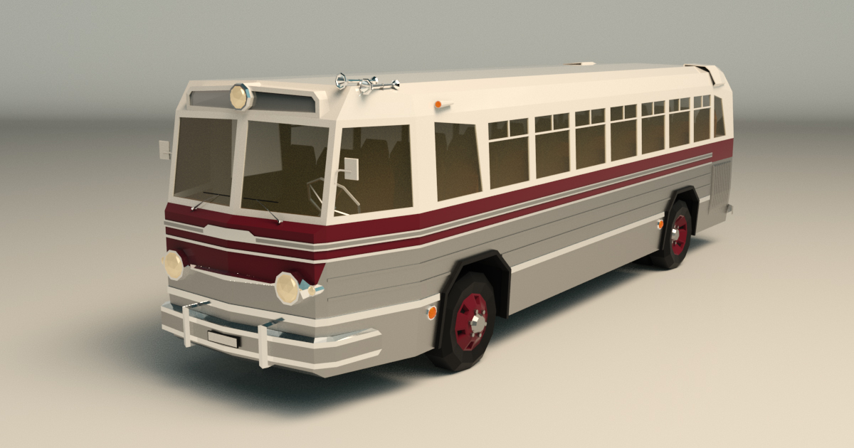 Low Poly Vintage Bus 04 | 3D Land | Unity Asset Store