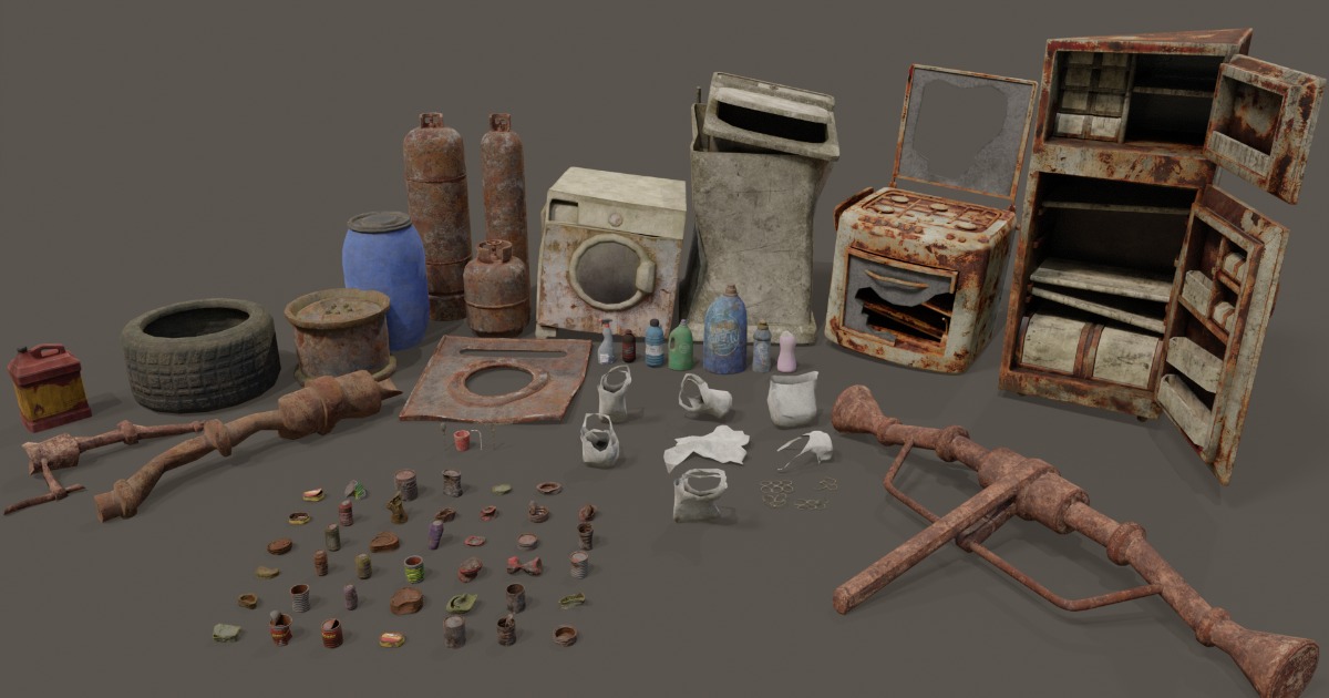 Worn Trash Pack 1 | 3D Props | Unity Asset Store