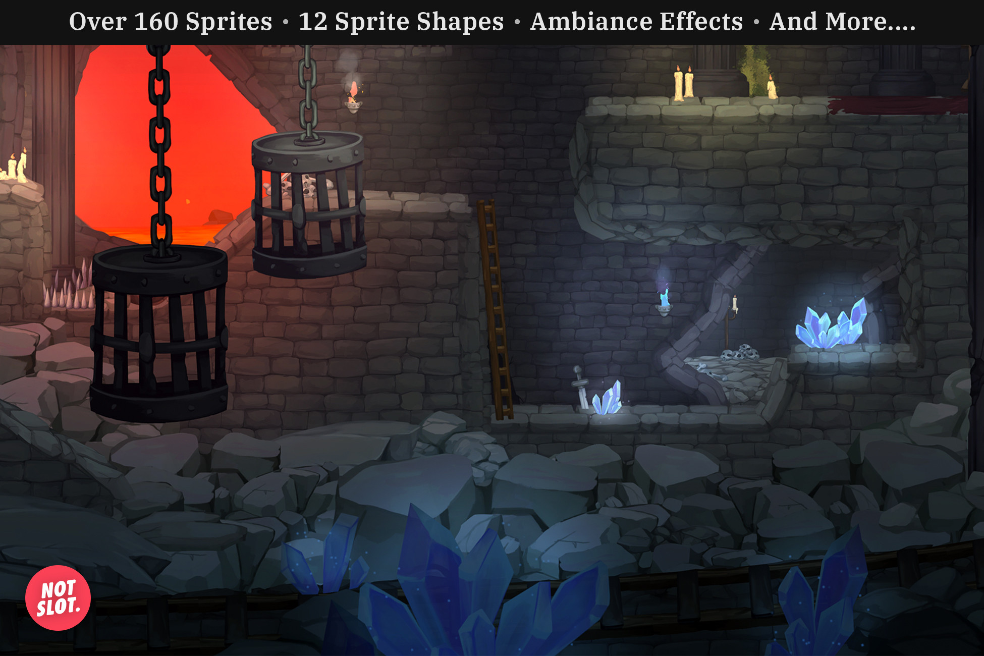 Dungeon 2D Hand Painted Pack | 2D Environments | Unity Asset Store