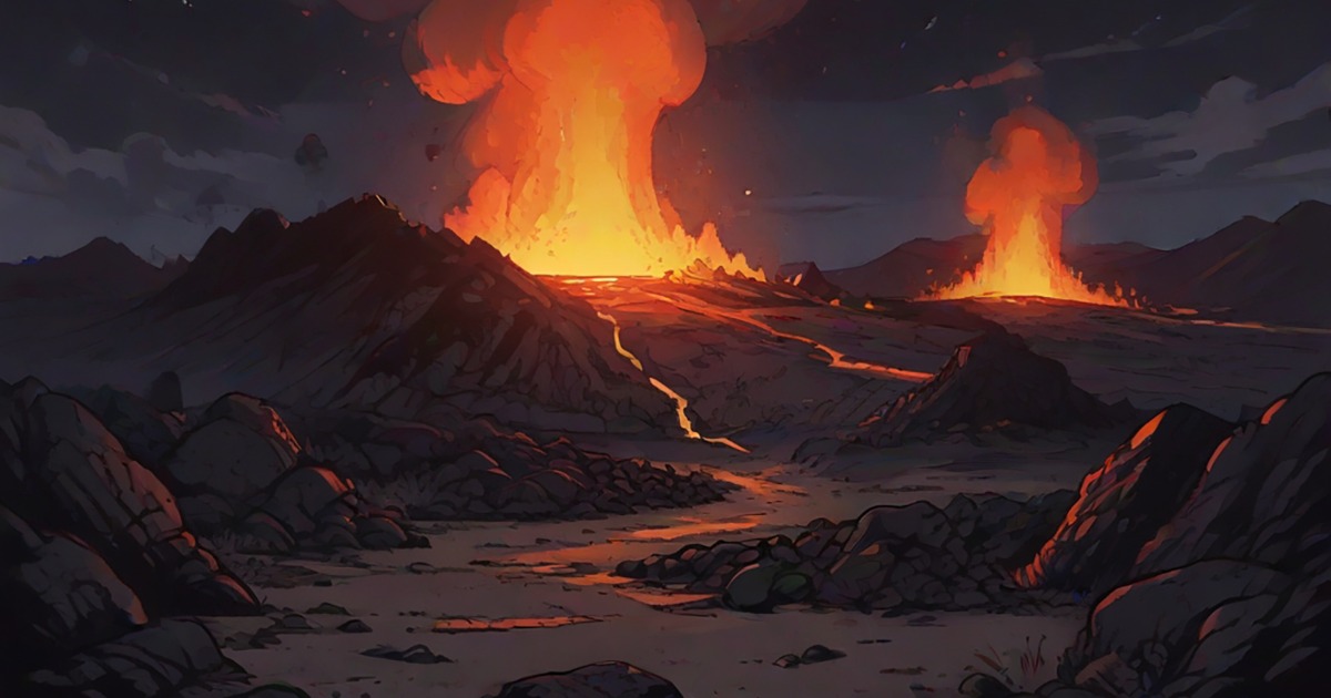 2D Comic Volcanic Areas Background-J | 2D 주변환경 | Unity Asset Store