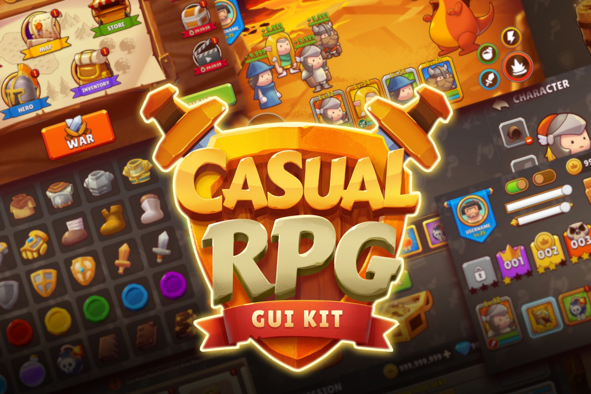 Casual Rpg Gui Kit 2d Gui Unity Asset Store