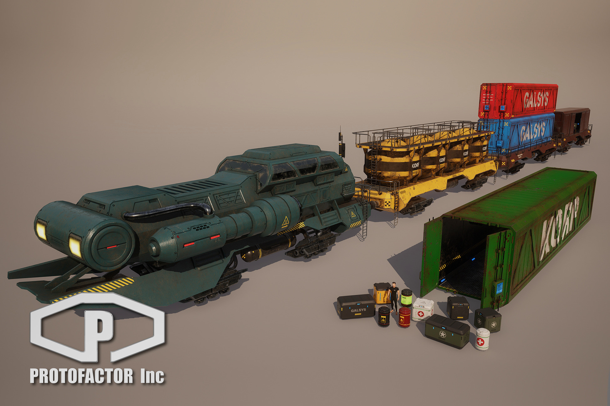 SCI FI: HOVER FREIGHT TRAIN | 3D Vehicles | Unity Asset Store