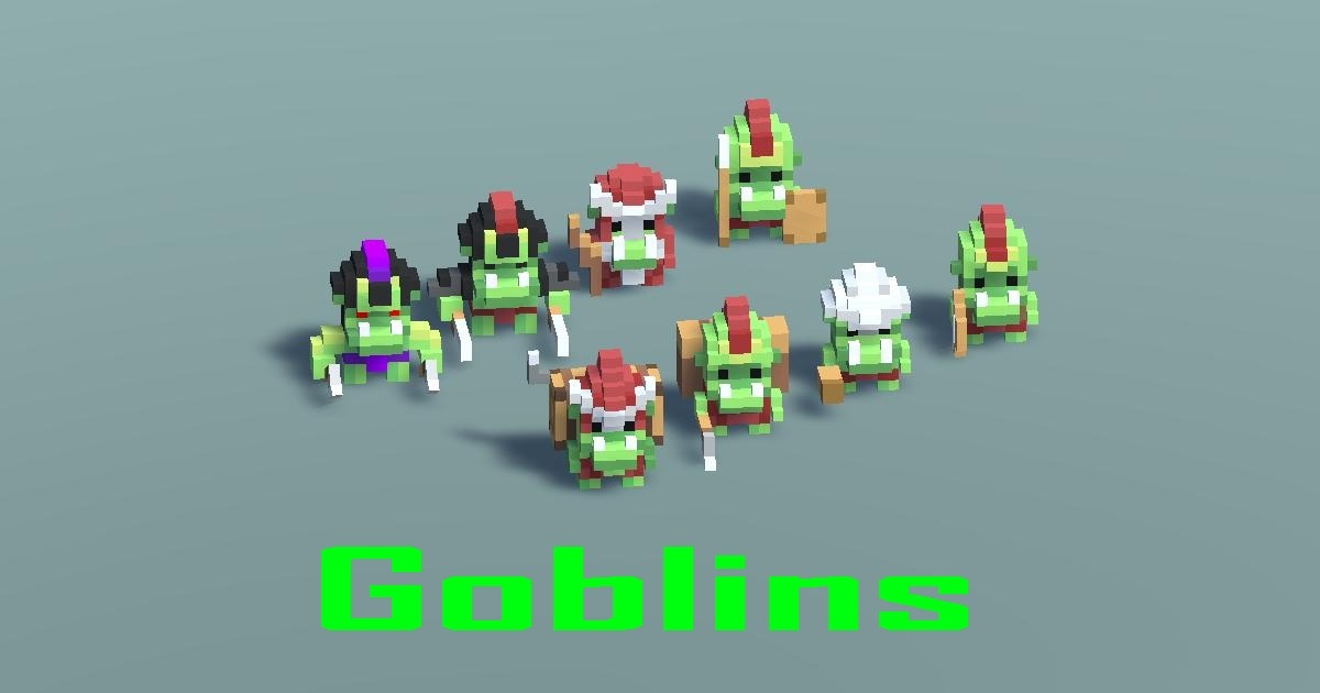 3D-Voxel Animated models - Goblins | 3D Creatures | Unity Asset Store